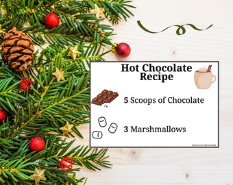 Hot Chocolate Recipe Cards Play - Etsy