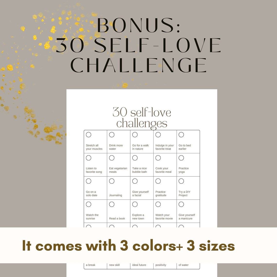 Self Love Checklist Self-care Planner Selflove Journal - Etsy