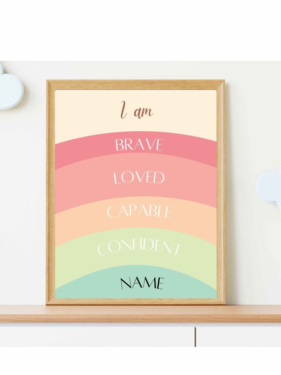 Personalized Rainbow Affirmations Print I Am Inspirational - Etsy