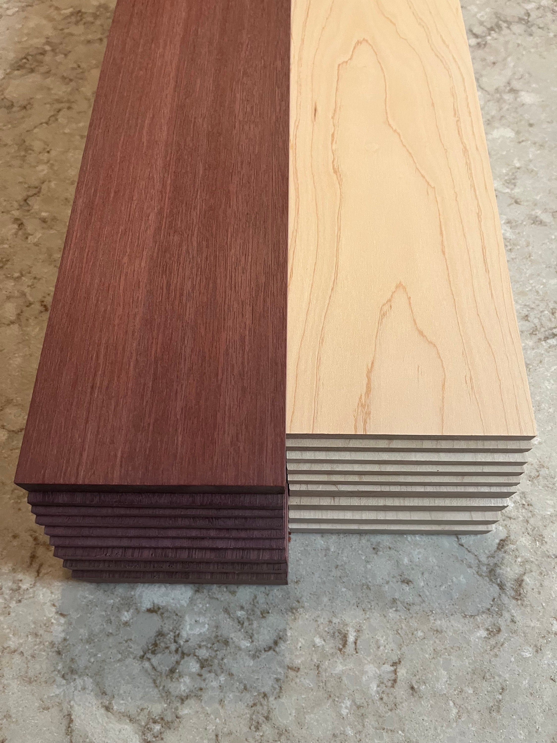 1/2”x4”x24” Premium Hard Maple and Purpleheart, Laser Cutting, Cnc ...