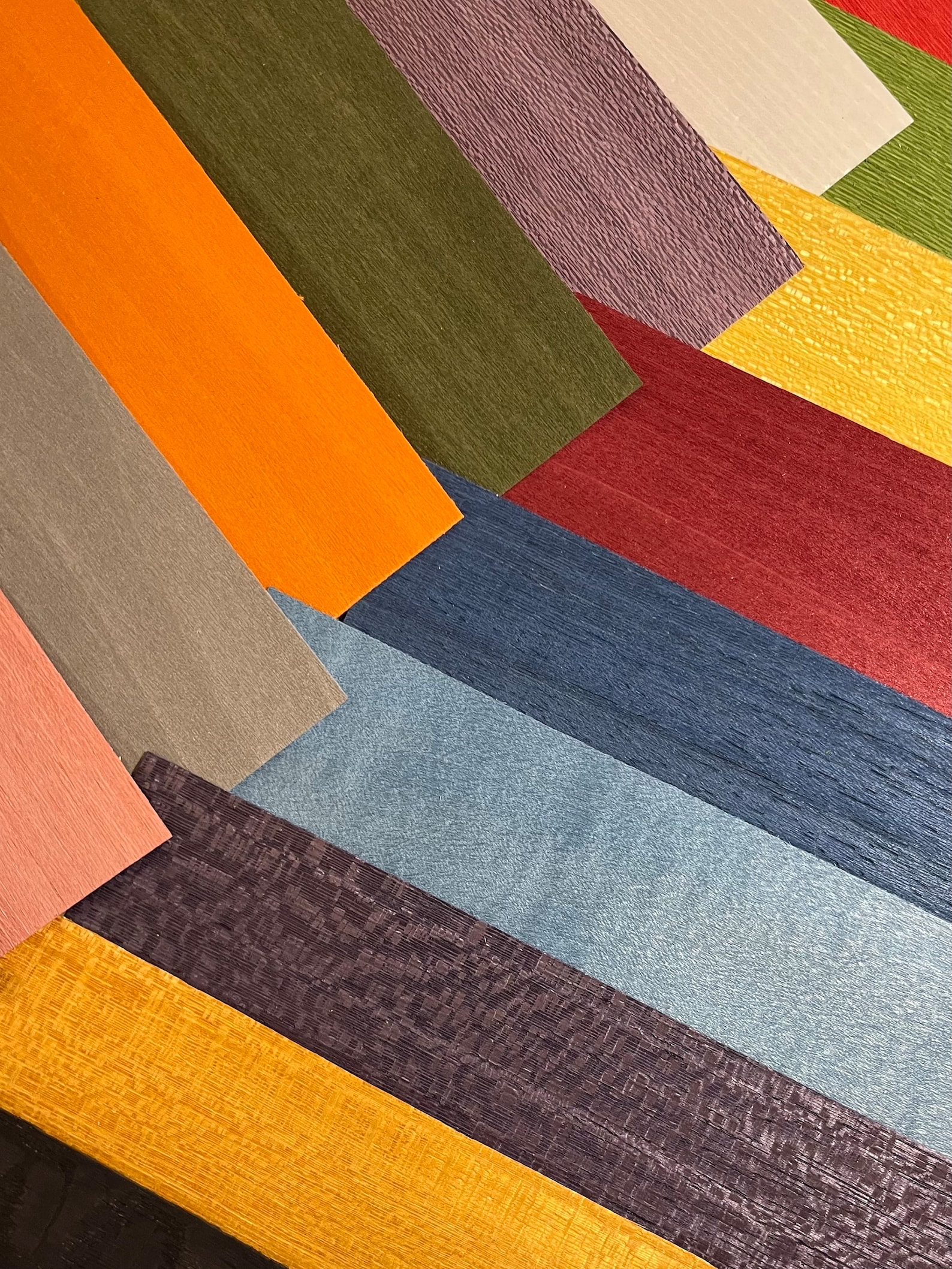 Dyed Wood Veneers. 12 Vibrant Extra Large Sheets 6” to 7.5” Wide by 12 ...