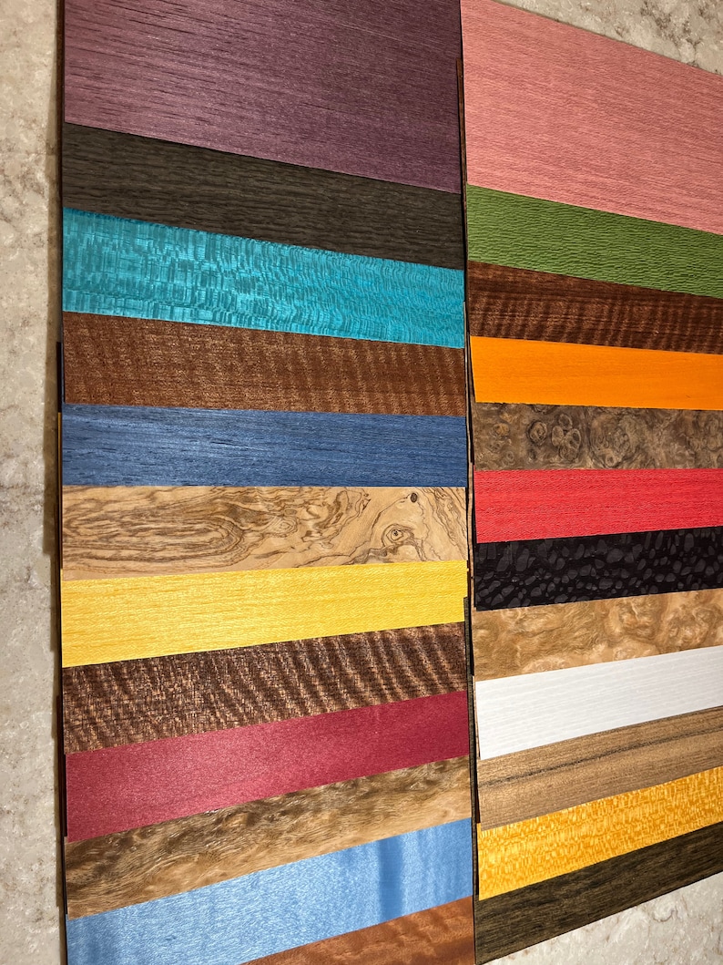 Exotic and Dyed Wood Veneer Sheets. 30 Colorful Sheets. High Quality ...