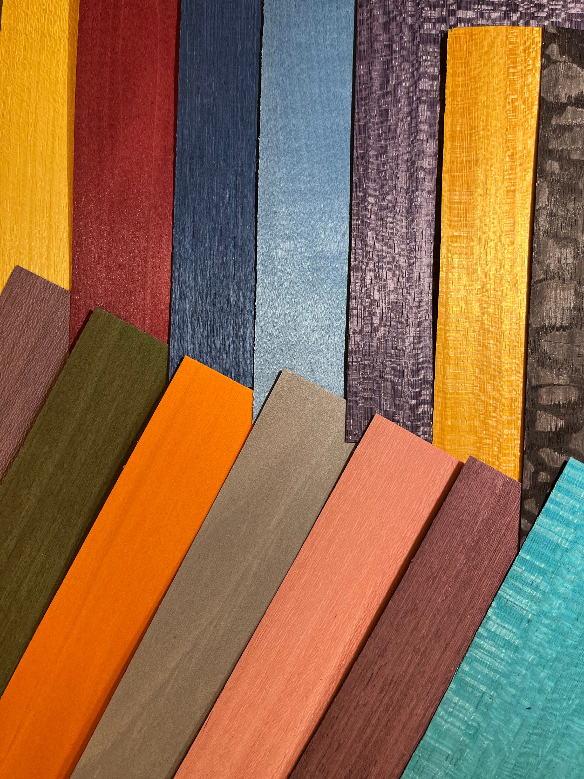Dyed Wood Veneers. 6 Vibrant Extra Large Sheets 7.5 Wide by 12 Long ...