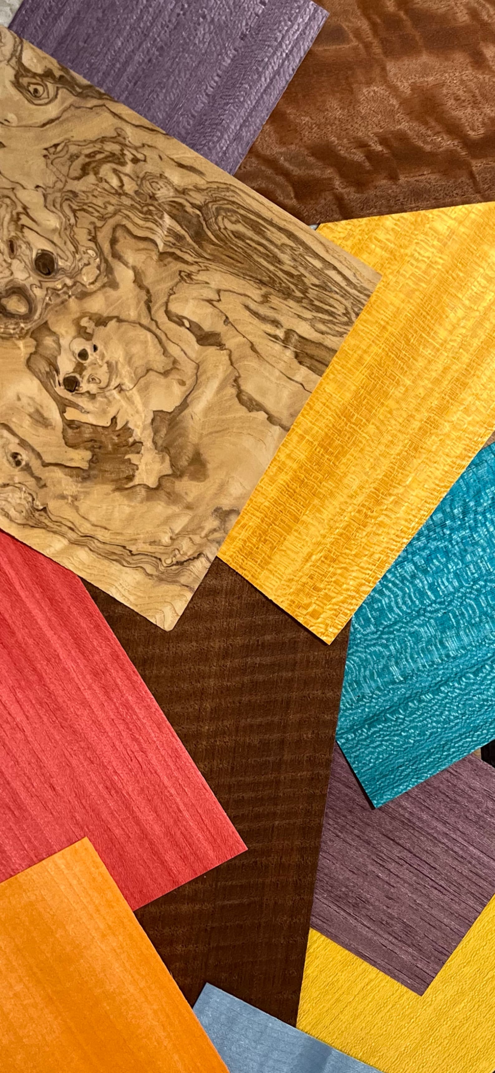 Exotic and Dyed Wood Veneer Sheets. 30 Colorful Sheets. High Quality ...