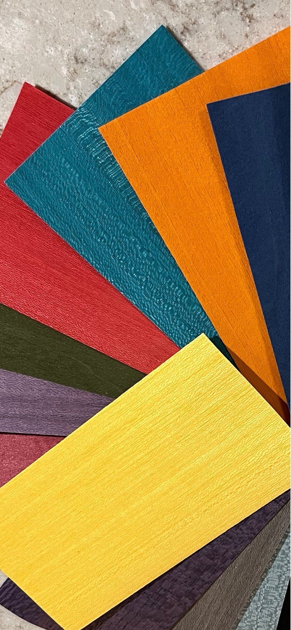 Dyed Wood Veneers. 6 Vibrant Extra Large Sheets 7.5 Wide by 12 Long ...