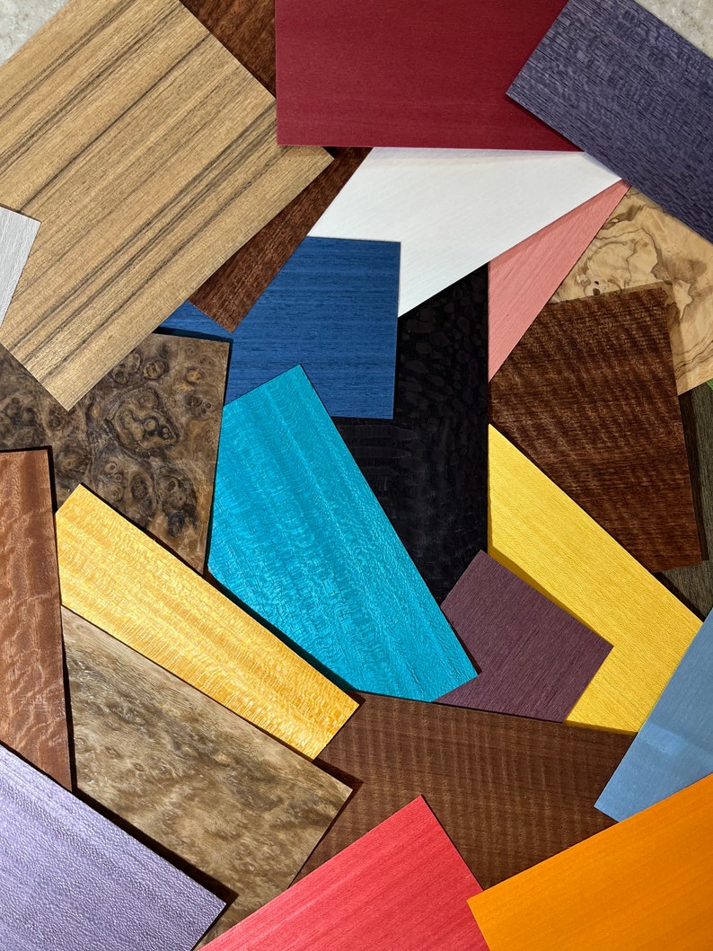 Exotic and Dyed Wood Veneer Sheets. 30 Colorful Sheets. High Quality ...