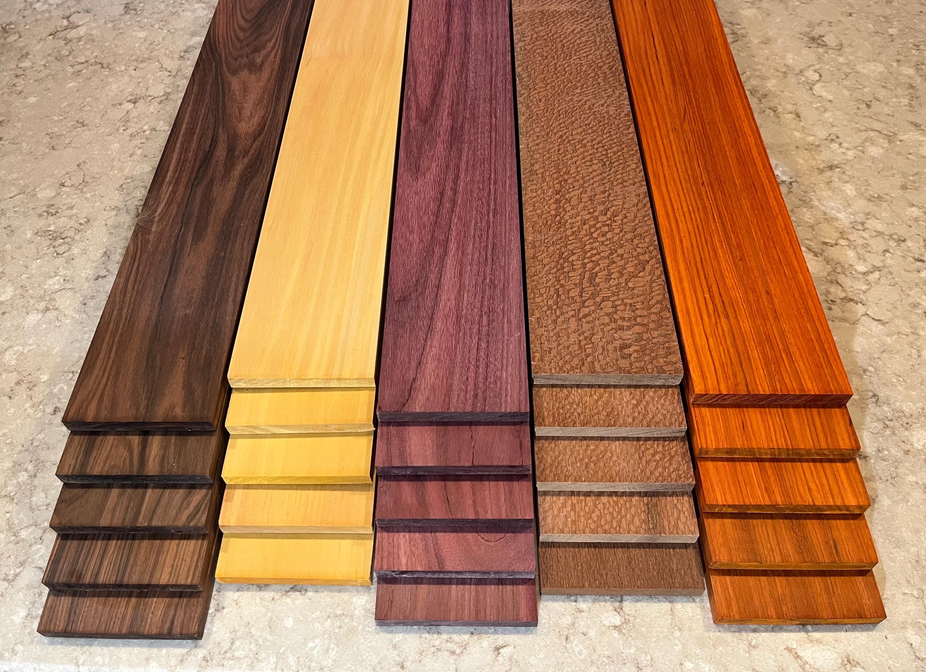 3/4”x4”x24” Exotic Rosewood Padauk Purpleheart Yellowheart Leapordwood ...