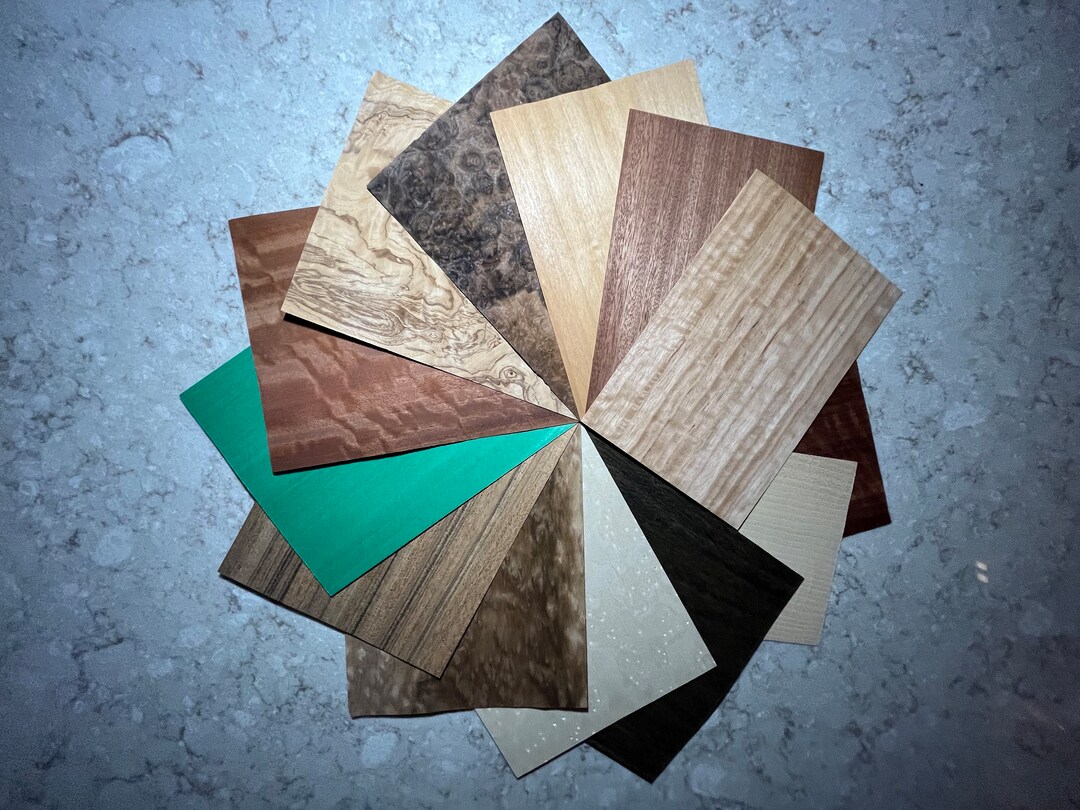 Domestic, Exotic and Dyed All Wood Veneer Sheets. Each Pack Contains 12 ...