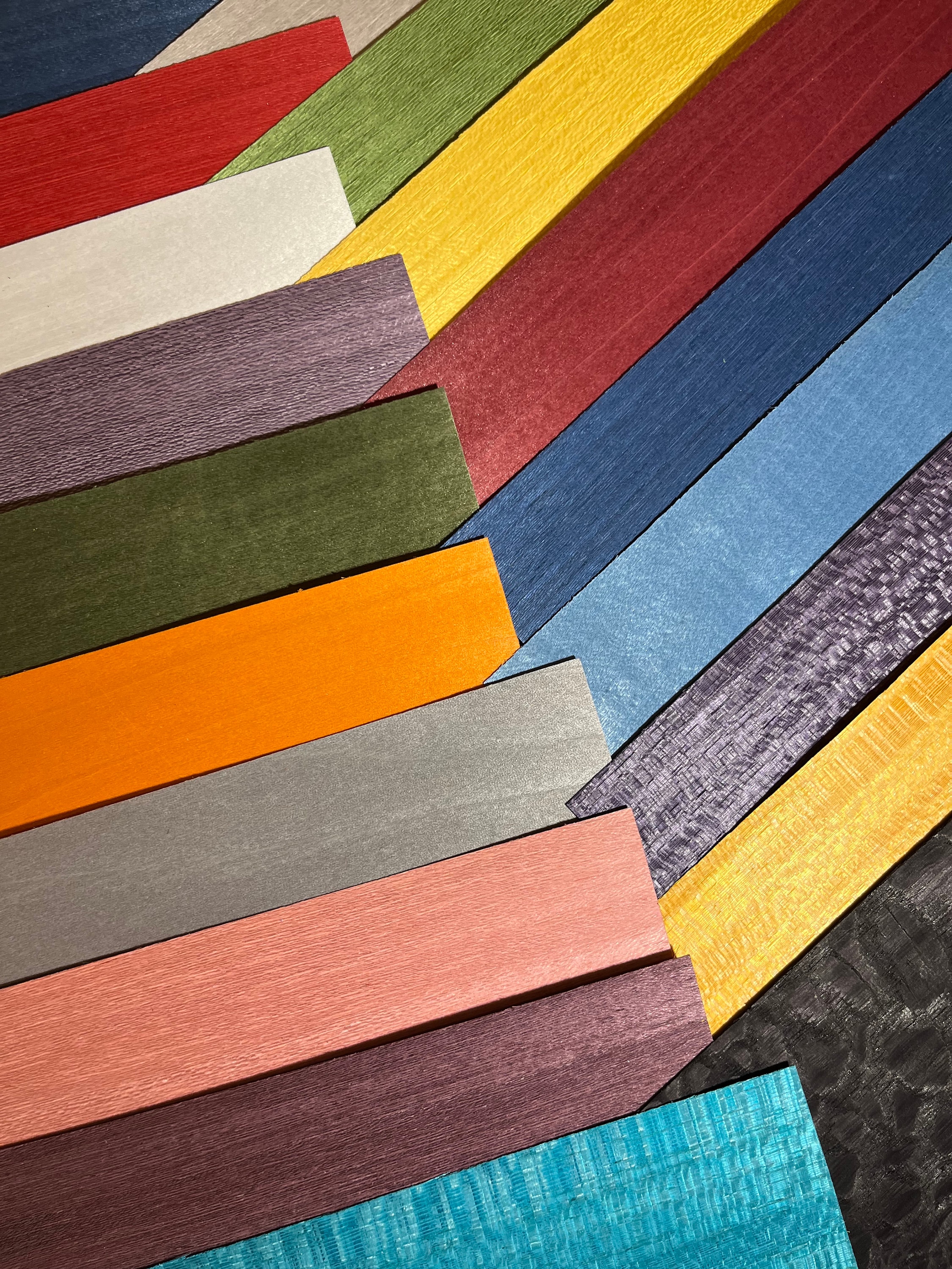 Dyed Wood Veneers. 6 Vibrant Extra Large Sheets 7.5 Wide by 12 Long ...