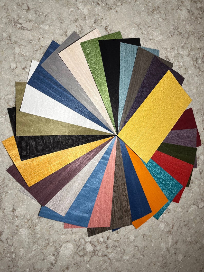 12 Dyed Wood Veneer Sheets. Complete Saturation Through and Through. 12 ...