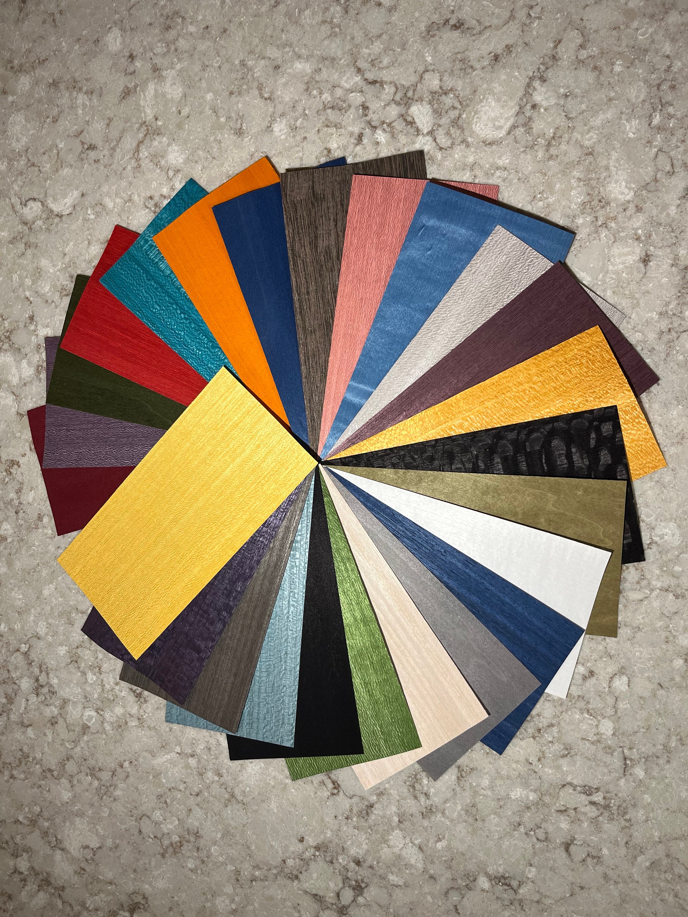 Dyed Wood Veneers. 30 Beautiful Vibrant Sheets. Over 6 Square Feet ...