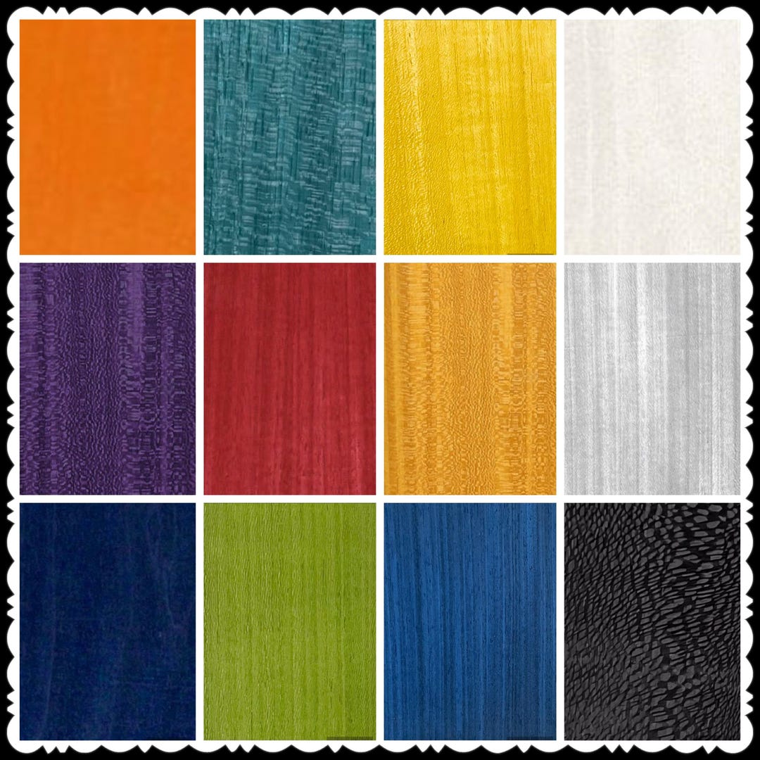 6” by 12” Dyed Wood Veneers Complete Saturation Through and Through. 12 ...