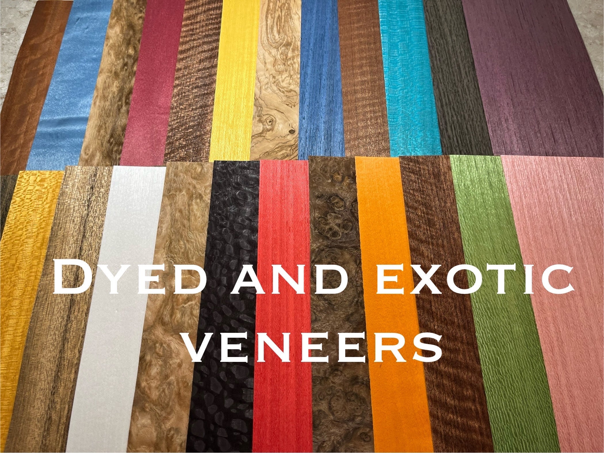 Dyed and Exotic Premium Wood Veneers. 24 Exquisite Sheets. Highest ...