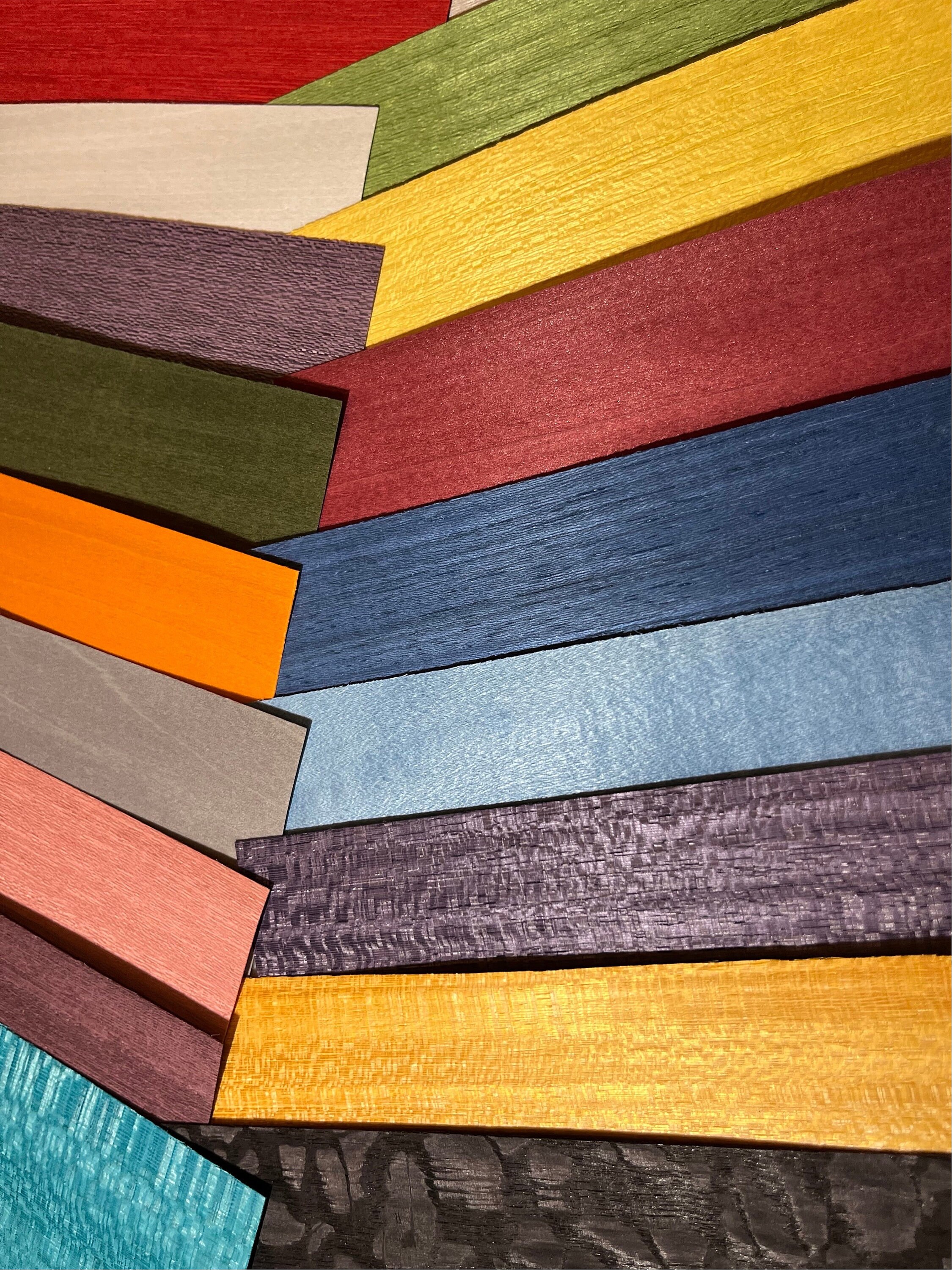 12 Dyed Wood Veneer Sheets. Complete Saturation Through and Through. 12 ...
