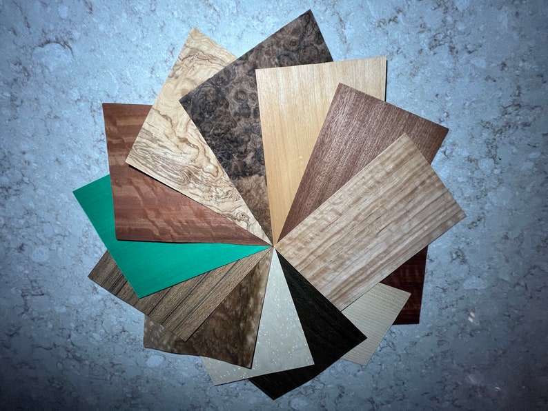 Domestic, Exotic and Dyed All Wood Veneer Sheets. Each Pack Contains 12 ...