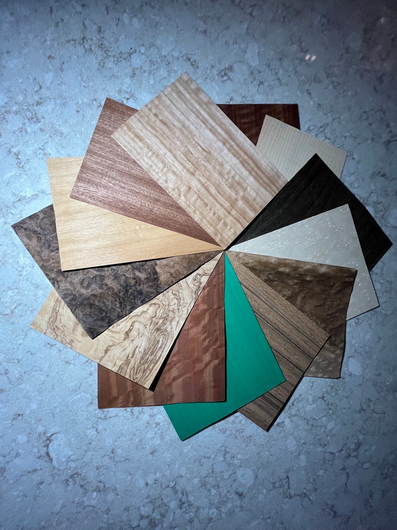 Domestic, Exotic and Dyed All Wood Veneer Sheets. Each Pack Contains 12 ...