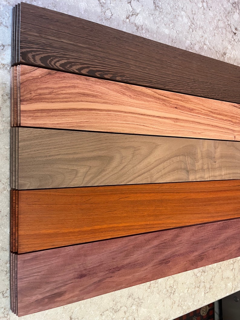 1/4”x4”x24” Padauk, Purpleheart, Wenge, Walnut, Bubinga, Total of 5 Pcs ...