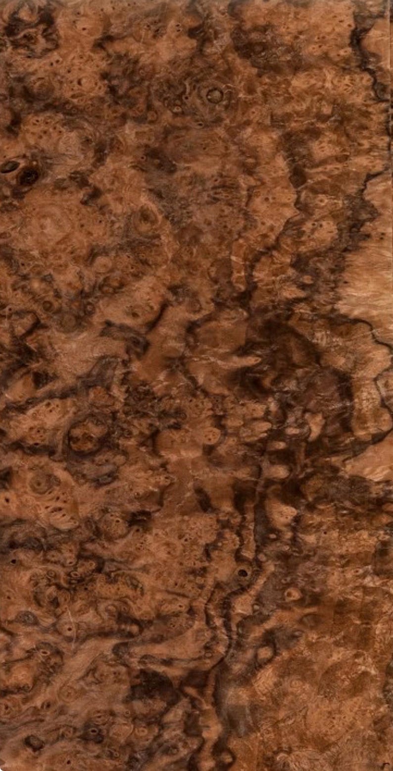 Walnut Burl Raw All Wood Veneer 10.25”x35.5x1/45” Premium Quality ...