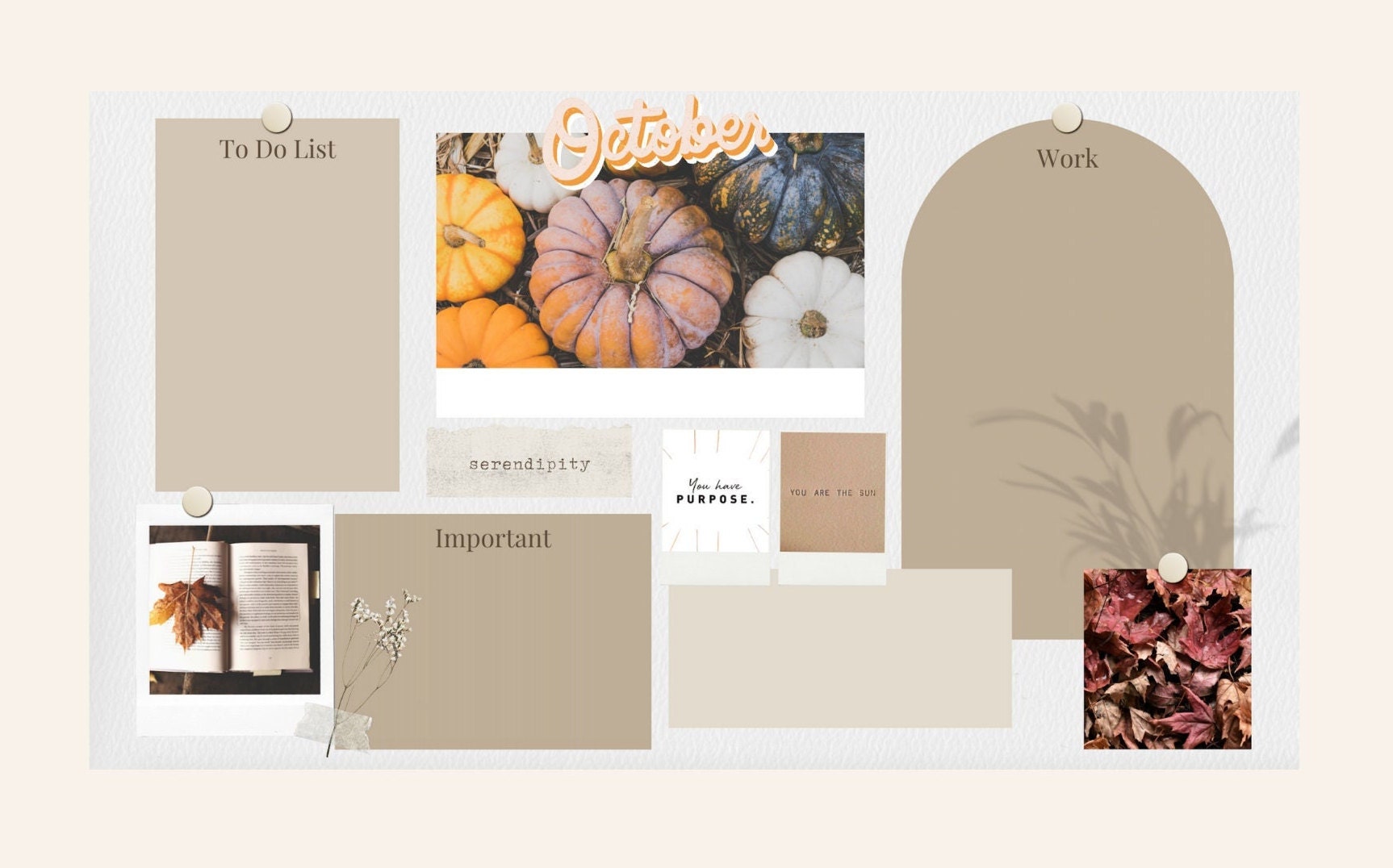 October/fall Desktop Wallpaper | Digital Download | With Organizational ...