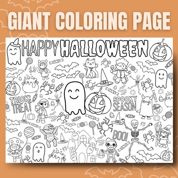 Halloween Giant Coloring Page - Etsy