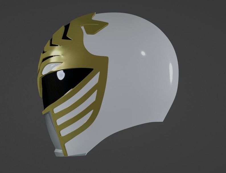 MMPR White Ranger Helmet 3D STL Files. (not Actual Helmet. Read ...