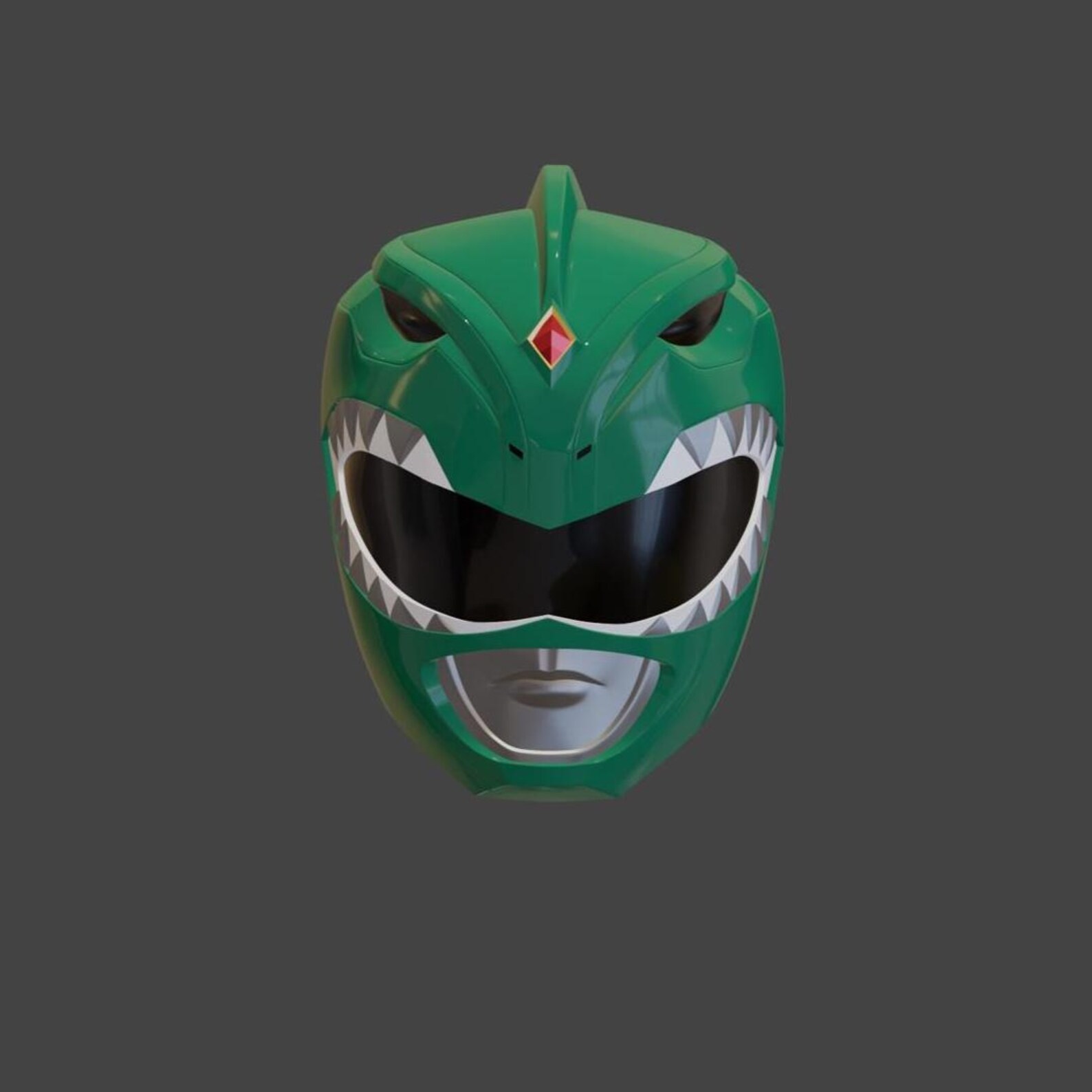 MMPR Green Ranger Helmet 3D STL File. (not Actual Helmet. Read ...