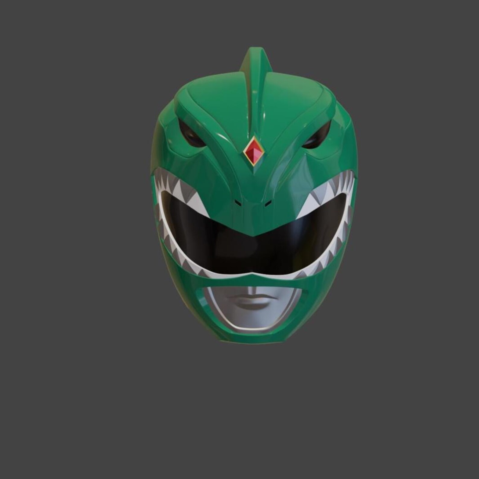 MMPR Green Ranger Helmet 3D STL File. (not Actual Helmet. Read ...