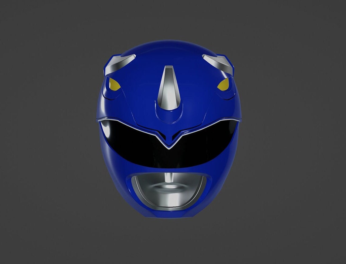 MMPR Blue Ranger Helmet 3D STL File. (not Actual Helmet. Read ...