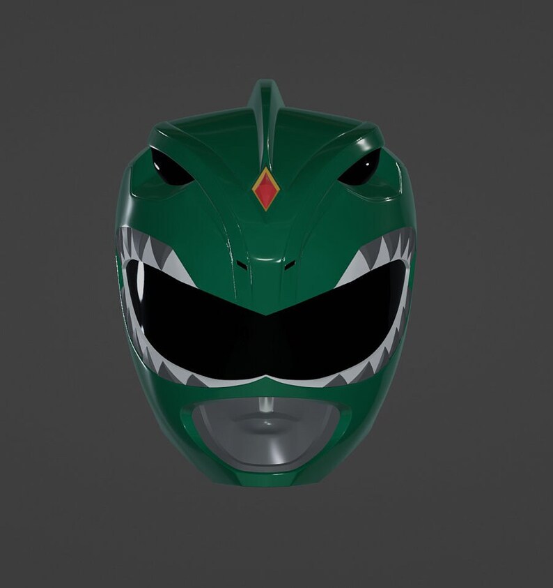 MMPR Green Ranger Helmet 3D STL File. not Actual Helmet. Read ...