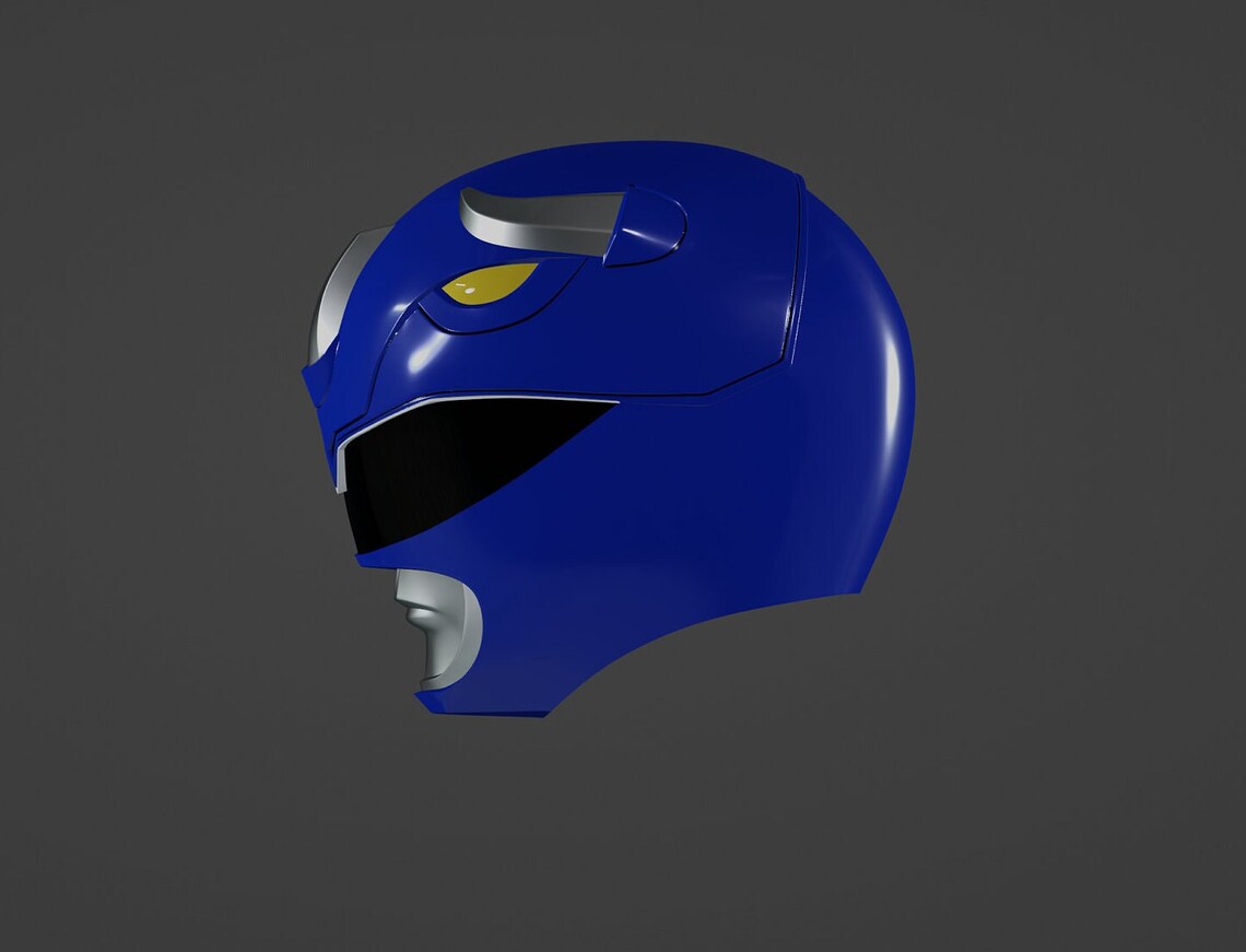 MMPR Blue Ranger Helmet 3D STL File. (not Actual Helmet. Read ...