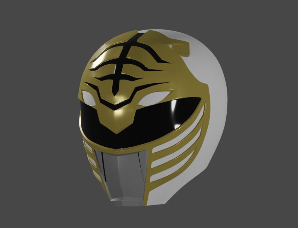 MMPR White Ranger Helmet 3D STL Files. - Etsy