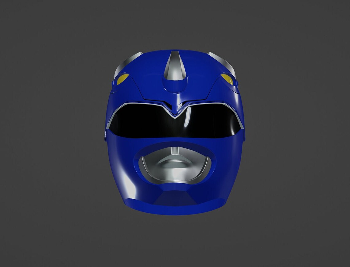 MMPR Blue Ranger Helmet 3D STL File. (not Actual Helmet. Read ...