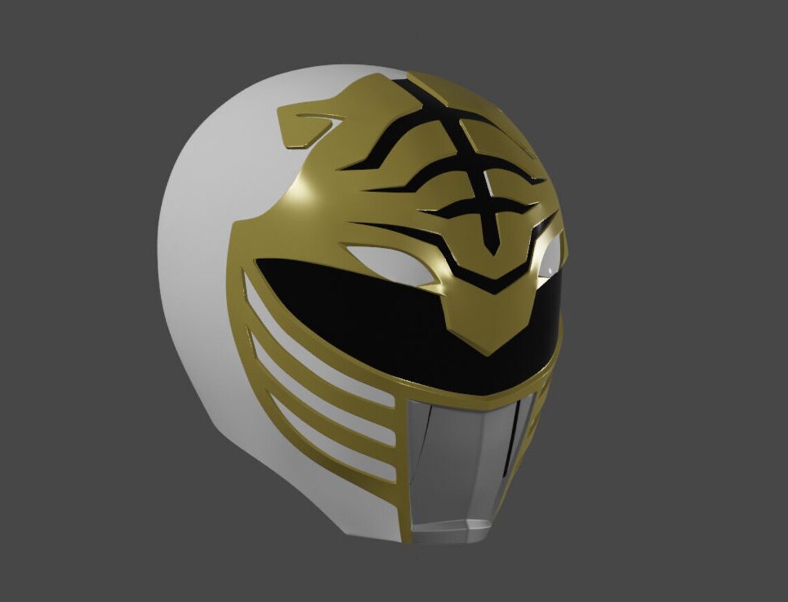 MMPR White Ranger Helmet 3D STL Files. - Etsy