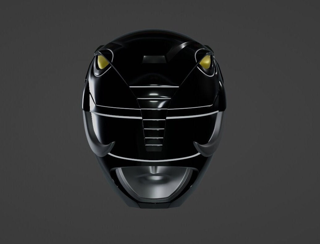 MMPR Black Ranger Helmet 3D STL File. (not Actual Helmet. Read ...