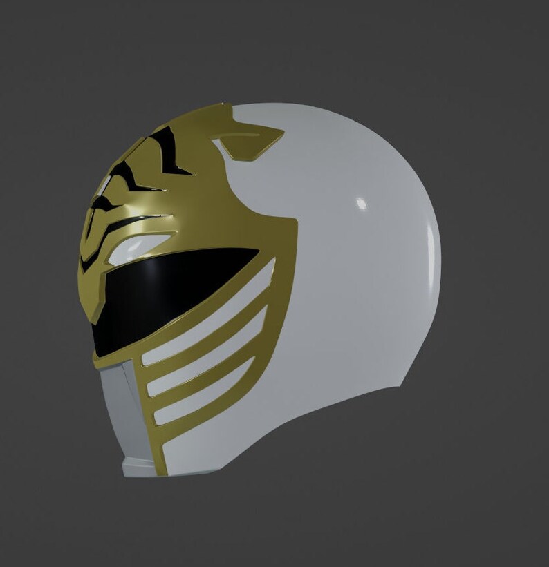 MMPR White Ranger Helmet 3D STL Files. not Actual Helmet. Read ...