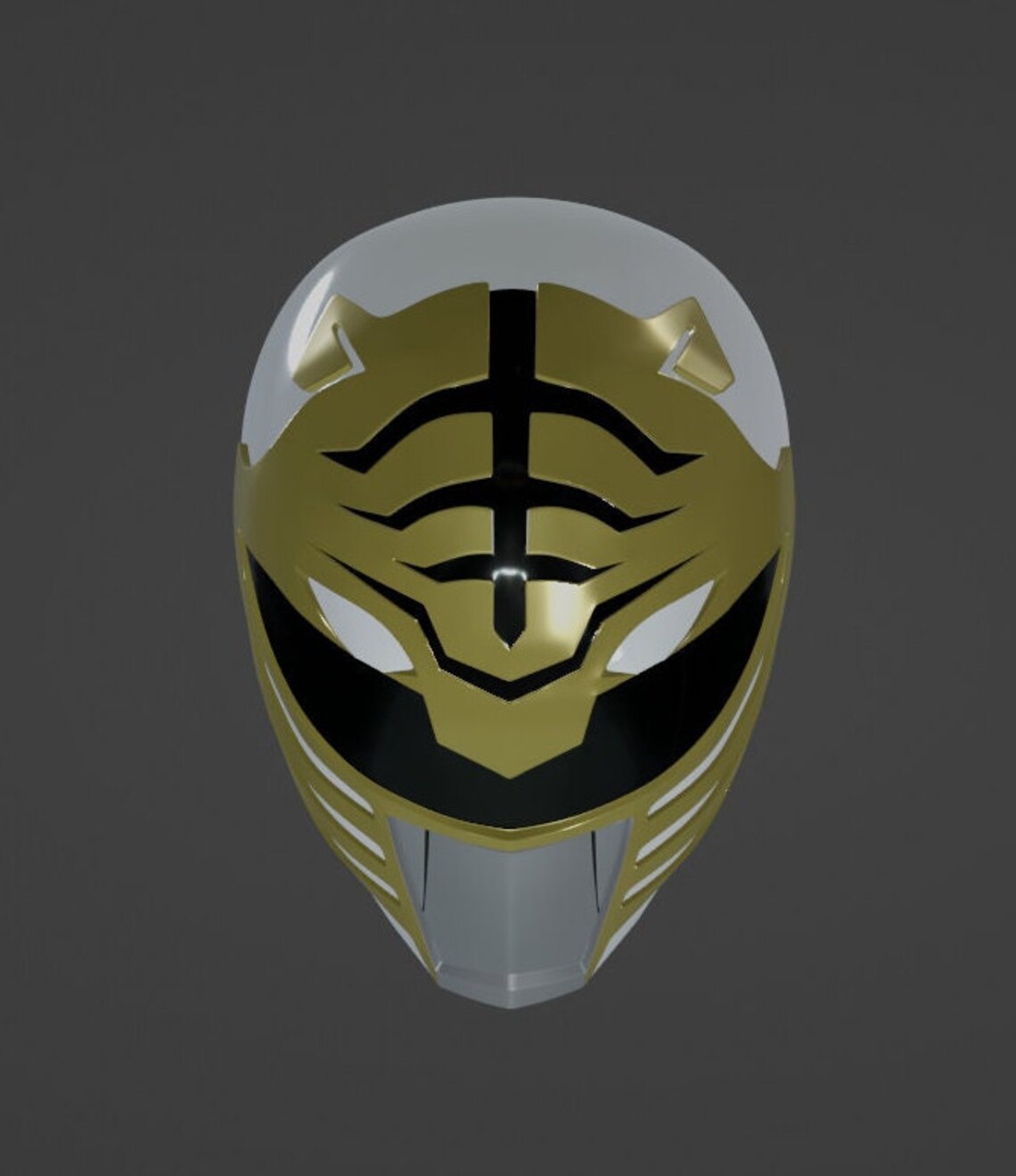 MMPR White Ranger Helmet 3D STL Files. not Actual Helmet. Read ...