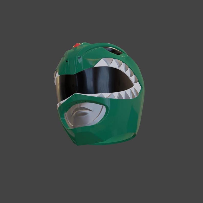 MMPR Green Ranger Helmet 3D STL File. (not Actual Helmet. Read ...