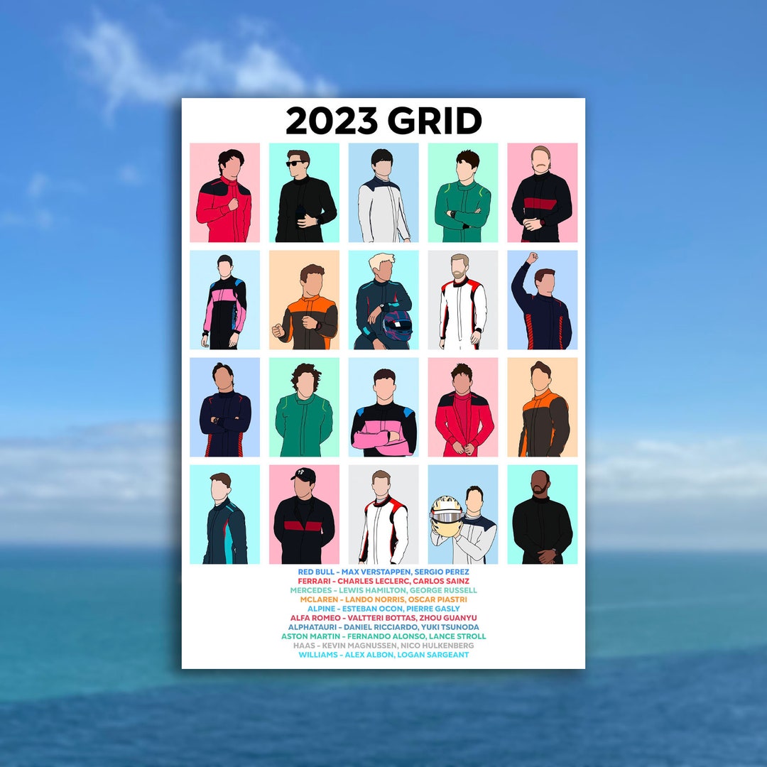 Formula 1 2023 Grid Print Grand Prix Digital Art Illustration Print ...