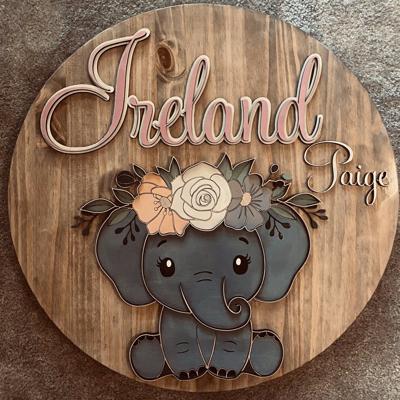 Elephant Wood Sign - Etsy