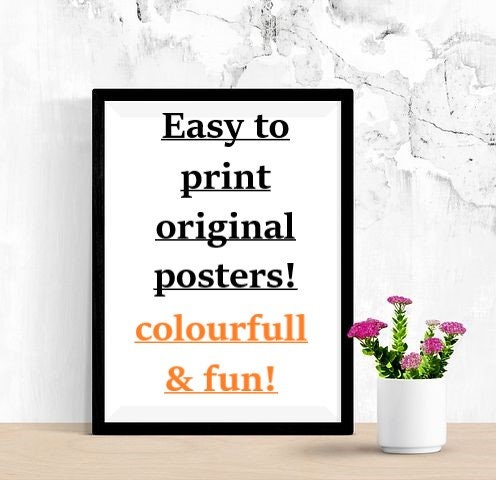 5 DIGITAL PRINTABLE POSTER Instant Download Colourfull & - Etsy