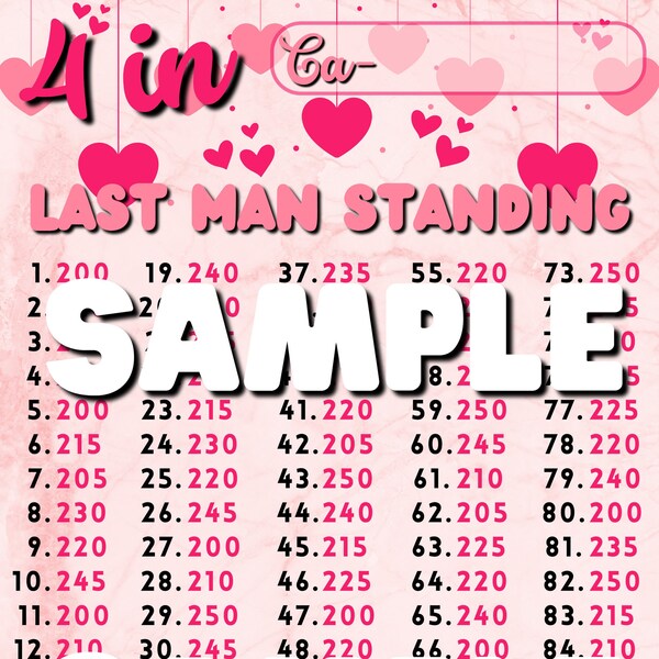 Last Ball Standing Bingo - Etsy