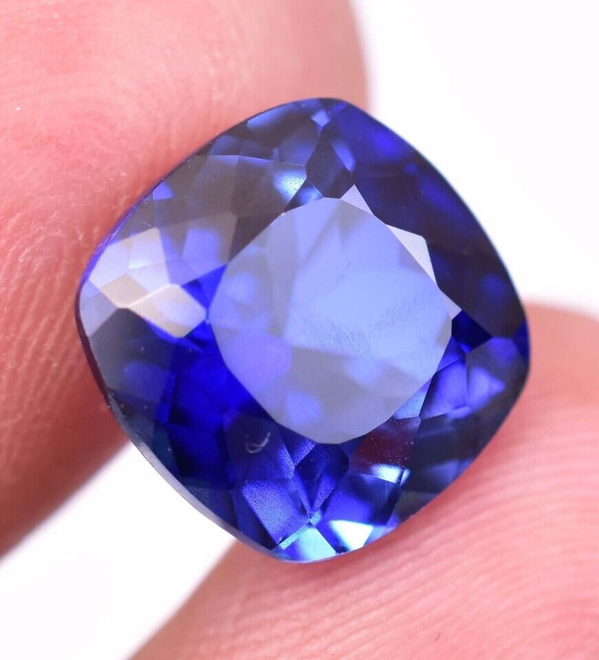 8.10ct Natural Certified Ceylon Royal Blue Sapphire Nigeria Cushion Cut ...
