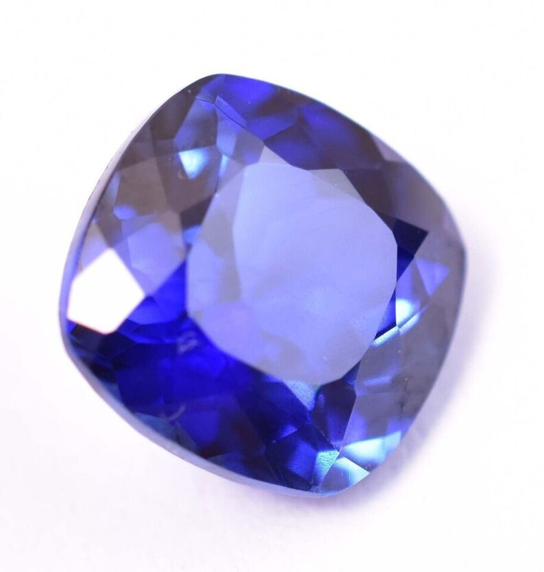 8.10ct Natural Certified Ceylon Royal Blue Sapphire Nigeria Cushion Cut ...
