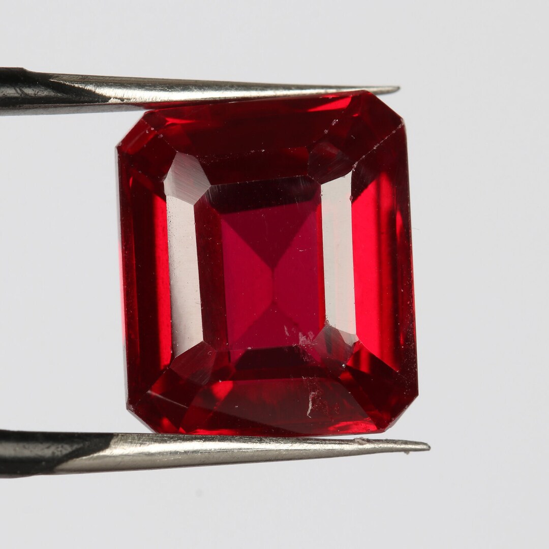 9.60 Ct AAA Natural Certified Mozambique Red Ruby Emerald Cut Loose ...