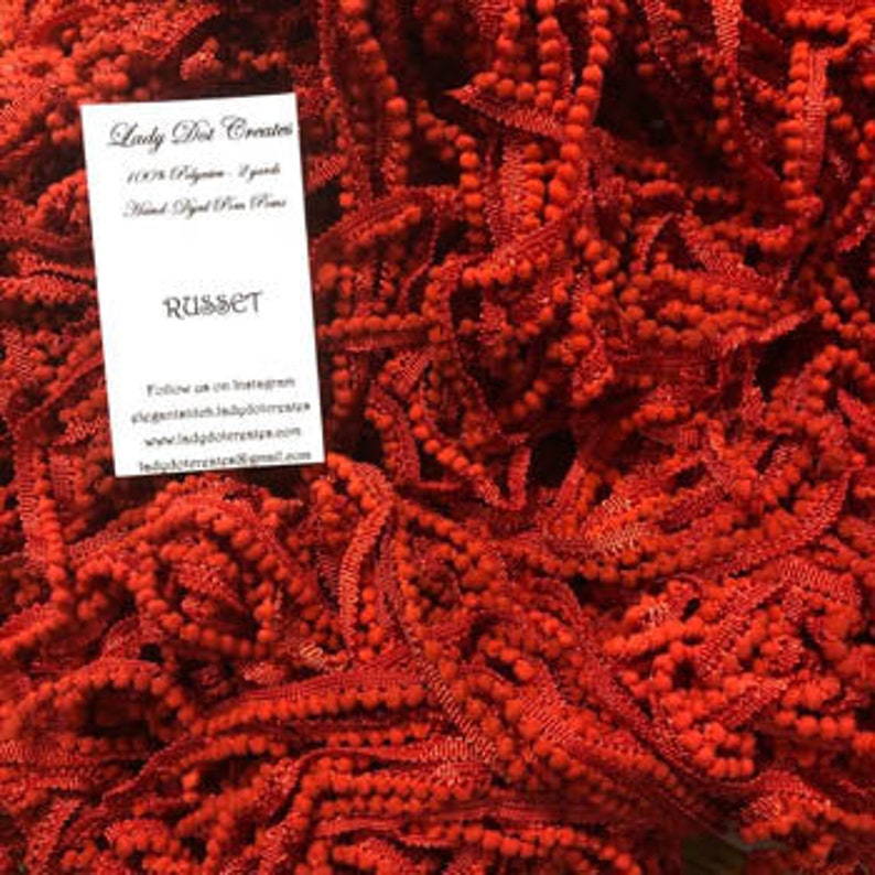 Mini Pom Poms Trim by Lady Dot Creates - Russet - Etsy