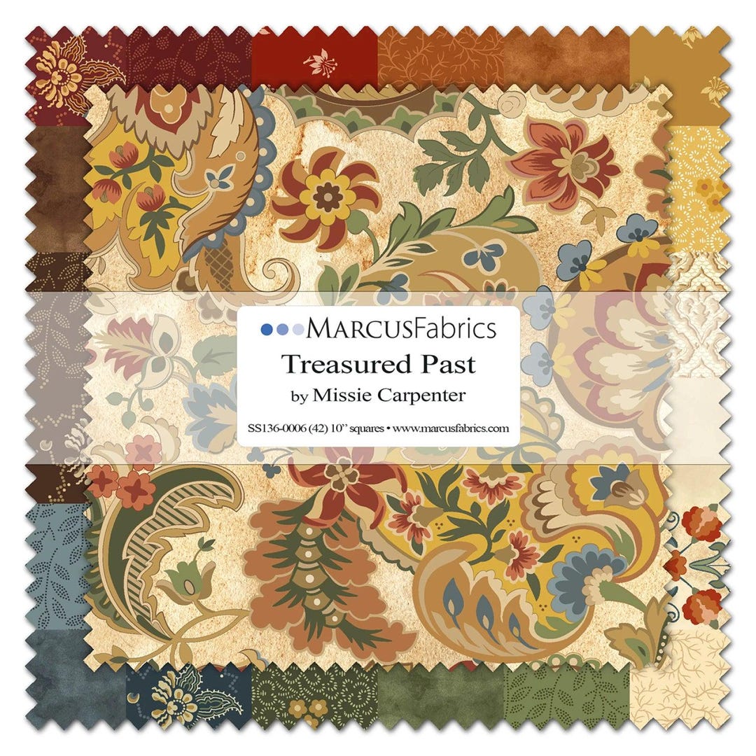 Treasured Past by Missie Carpenter for Marcus Fabrics- 10"x10" Squares ...