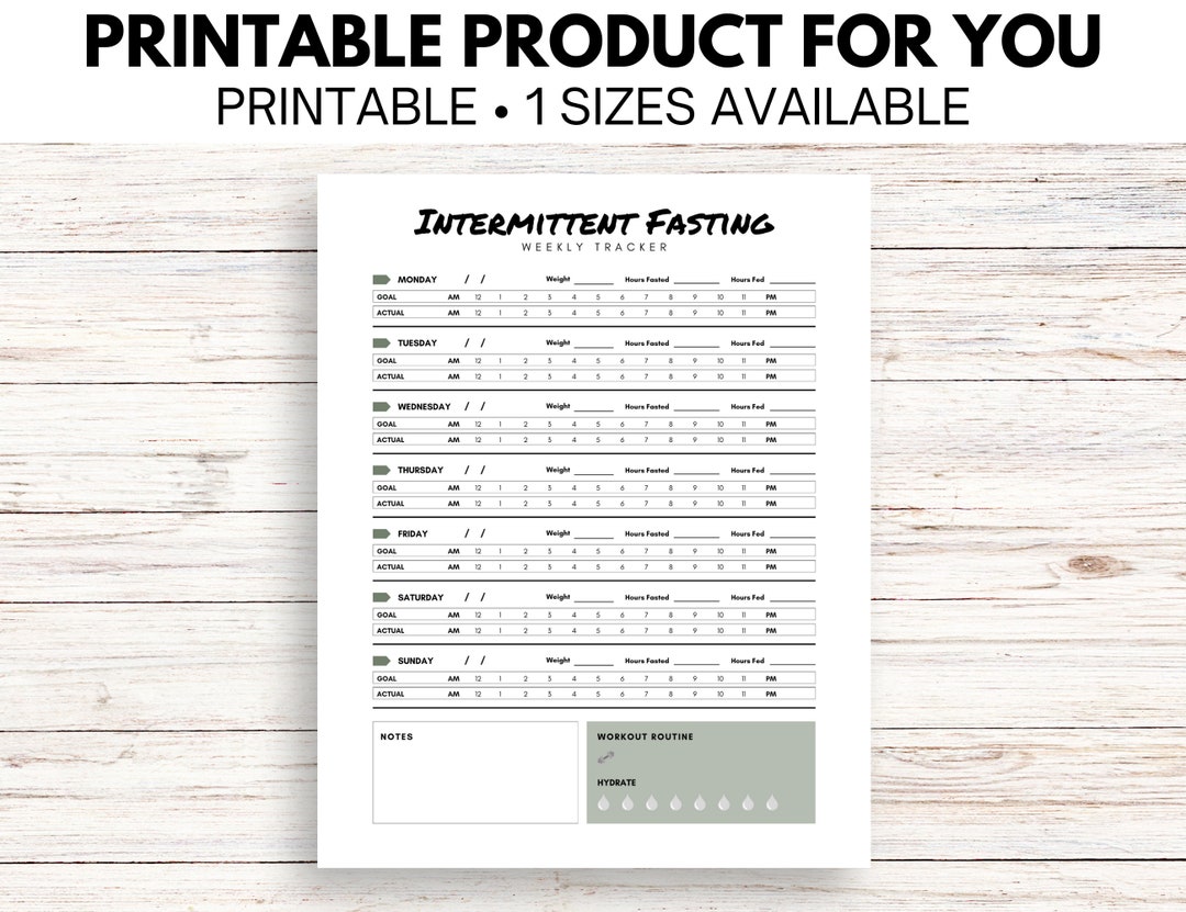 Intermittent Fasting | Fasting Printable | Fasting Planner ...
