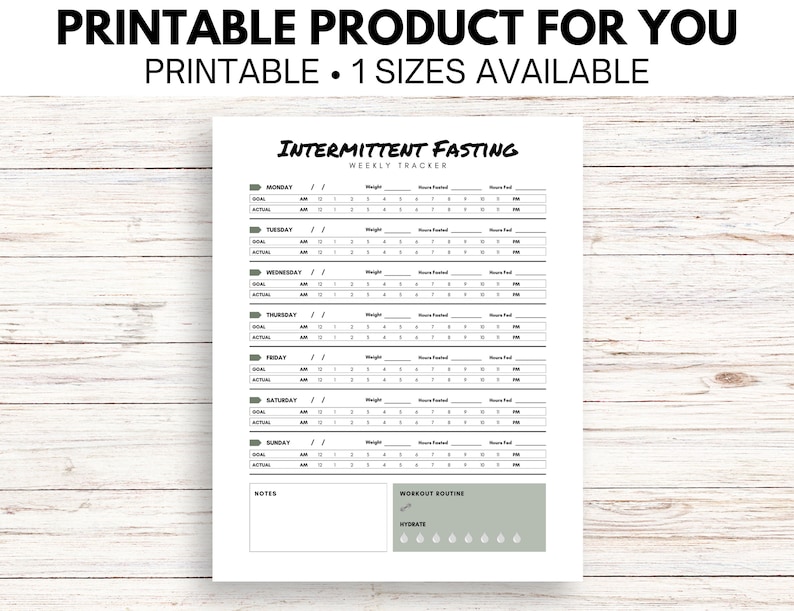 Intermittent Fasting | Fasting Printable | Fasting Planner ...