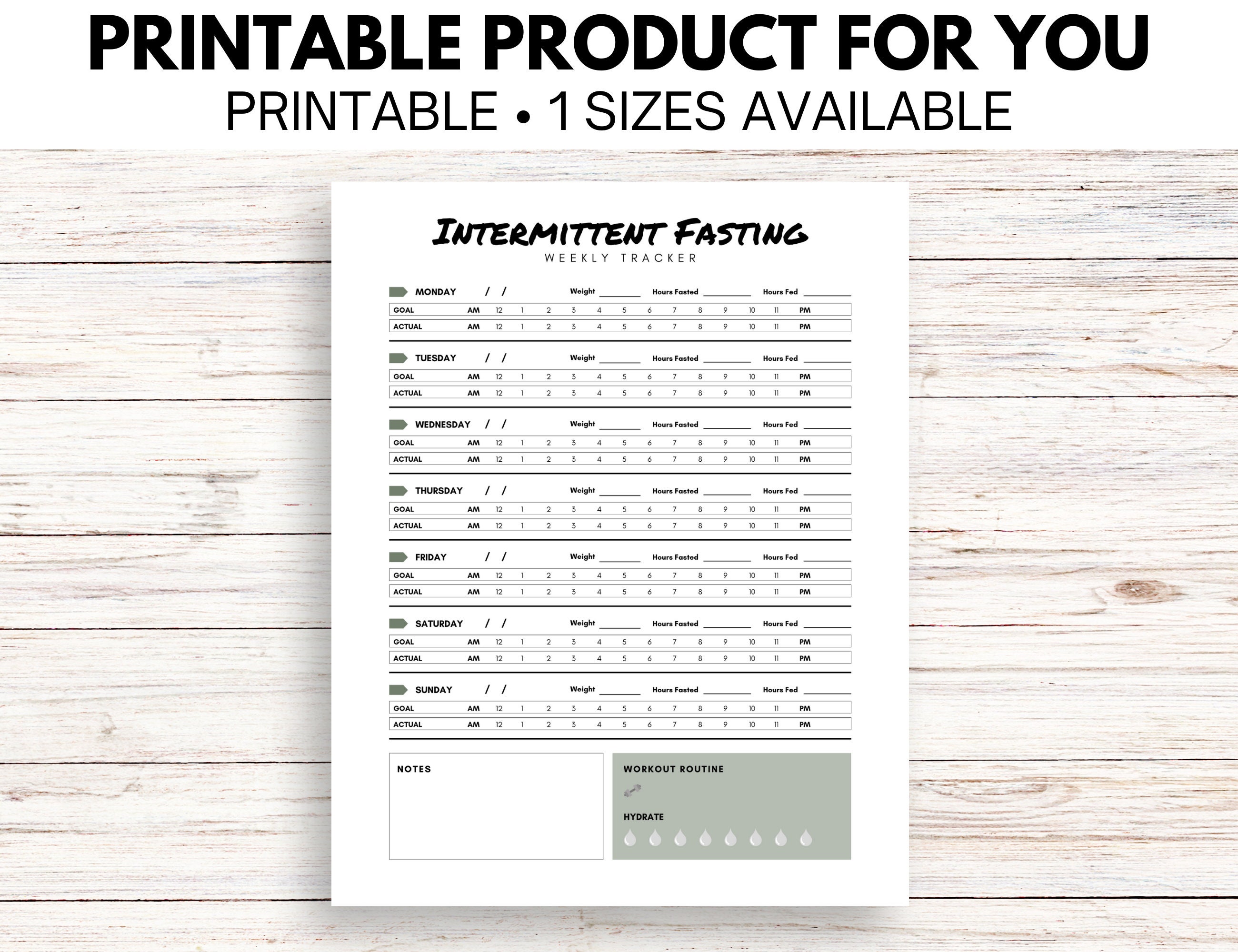 Intermittent Fasting | Fasting Printable | Fasting Planner ...