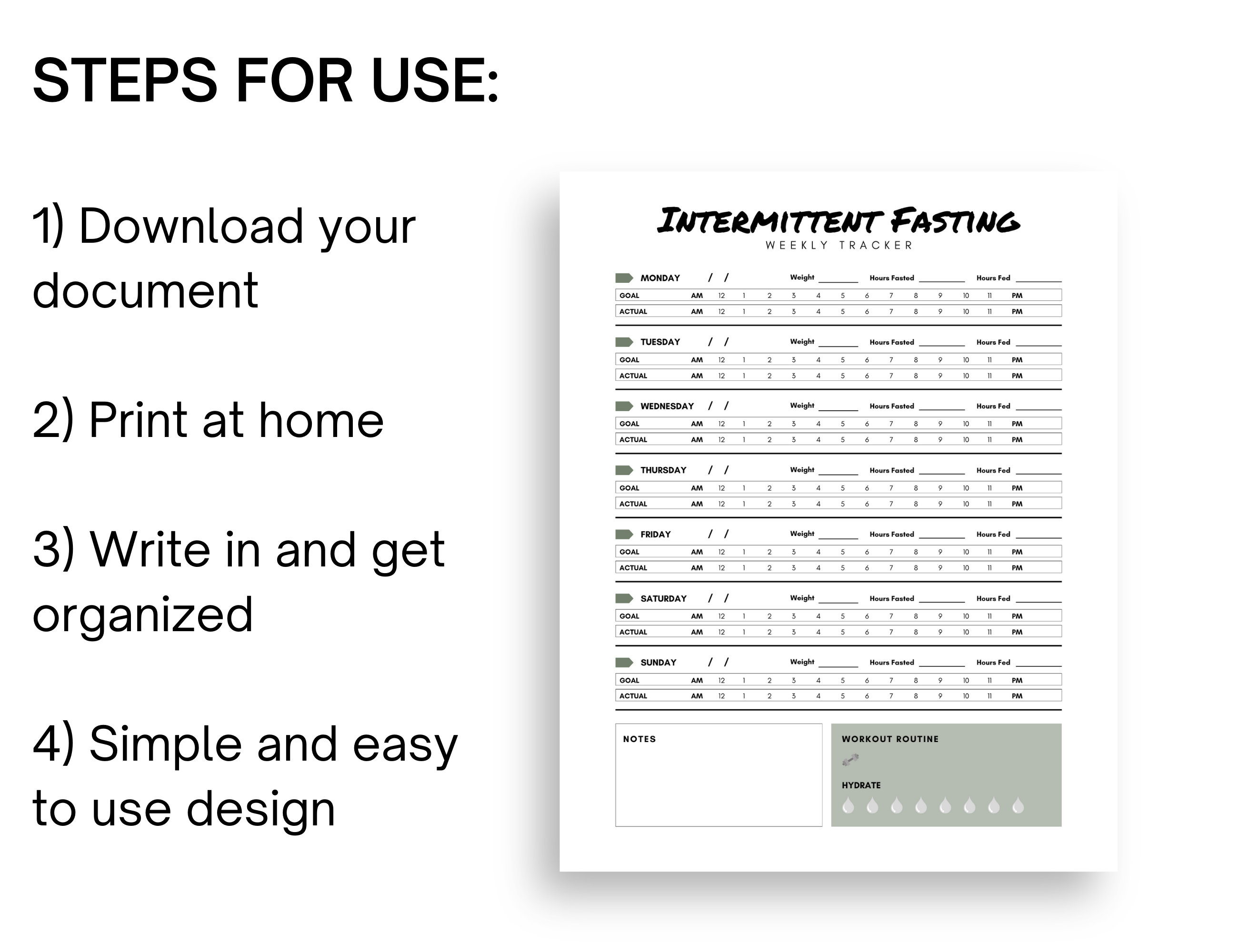 Intermittent Fasting Fasting Printable Fasting Planner Intermittent ...